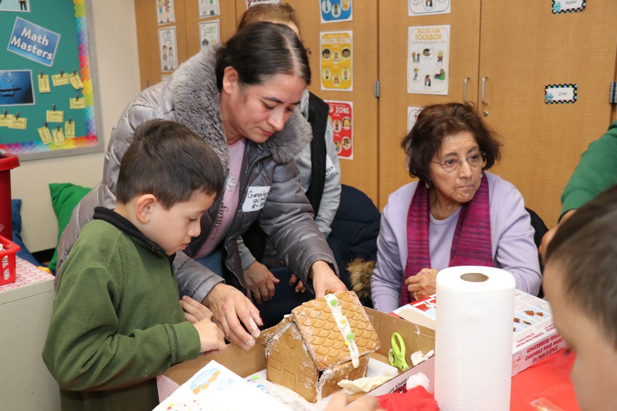 GAMS Students and Families Build Gingerbread Houses Together- News - NECSD